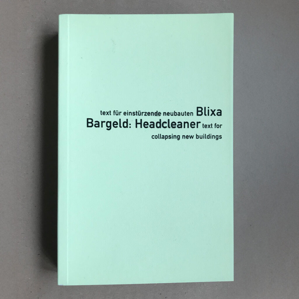 SOLO PROJECTS BLIXA BARGELD Archive - Shop Neubauten